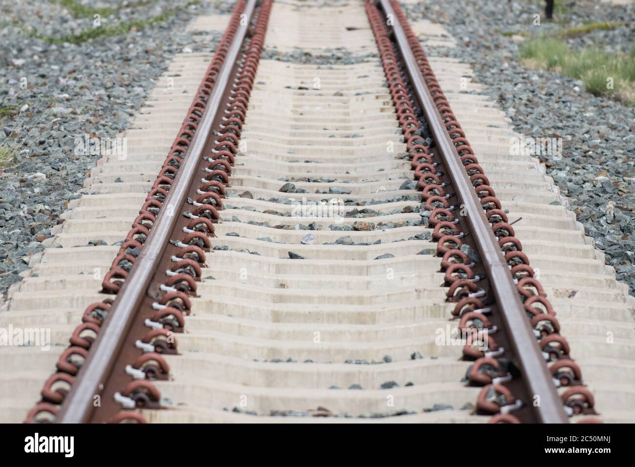 Iron rusty Railway tracks railroad for Trains Stock Photo - Alamy