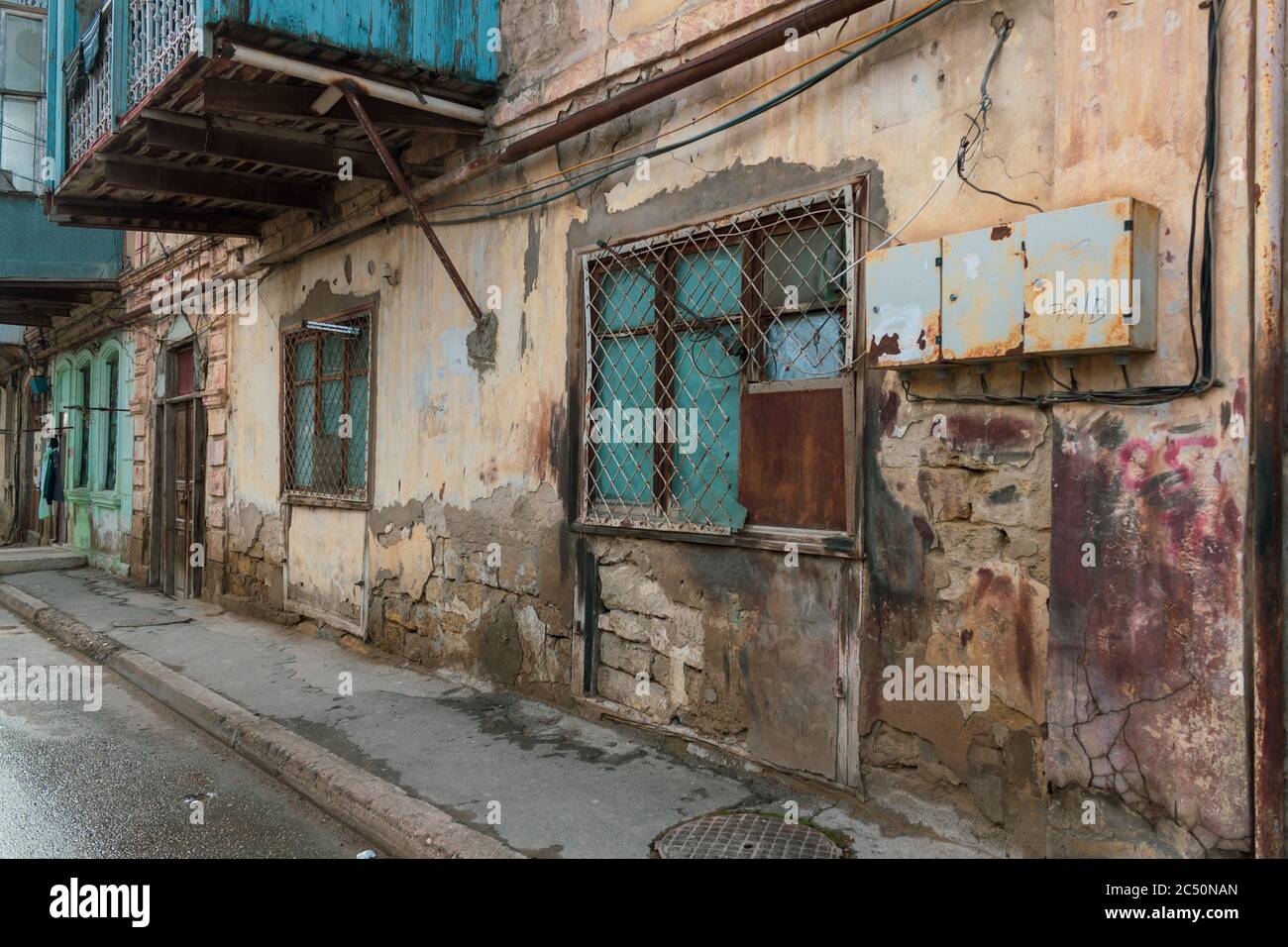 Old city with soviet streets and old houses and windows Stock Photo - Alamy