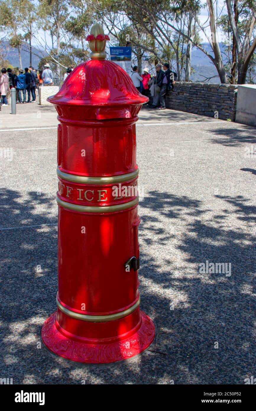 Sydney Australia Oct 15th 2019: a old style postbox in blue mountain ...