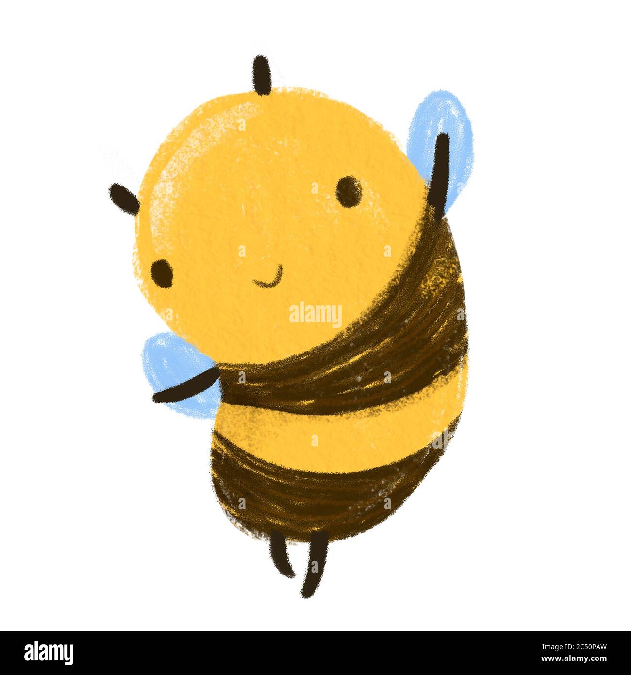 Cute Honey Bee welcome, hello pose. Hand drawn character Stock Photo ...
