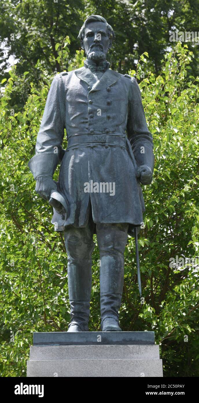 Town Of Norway, Wisconsin, USA. 29th June, 2020. A statue of Civil War ...
