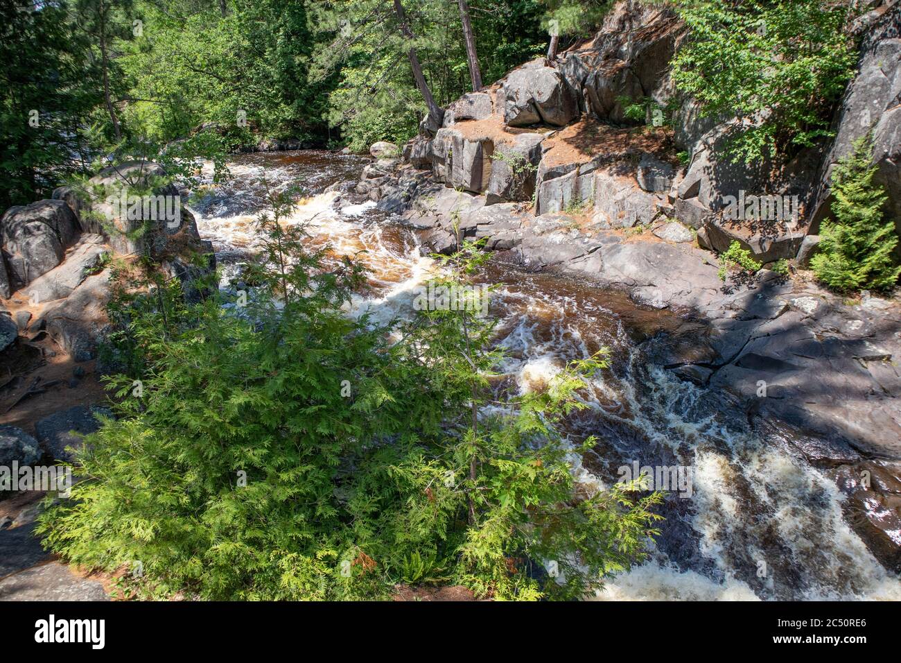 Dave's Falls in Marinette County, Amberg, Wisconsin June 2020 on the ...