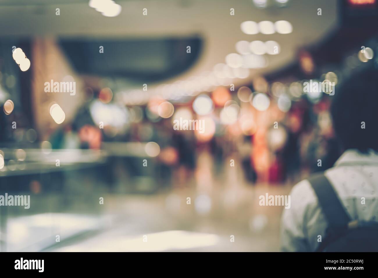 Abstract Shopping mall background with bokeh Stock Photo - Alamy