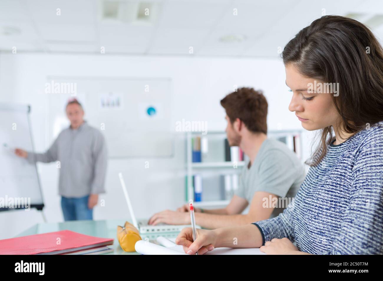 portrait of two students during lecture Stock Photo - Alamy