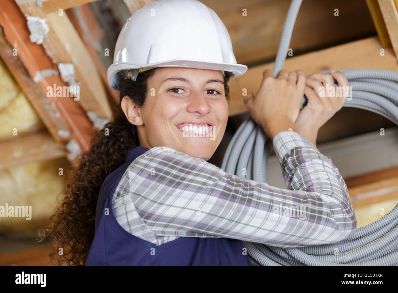 female engineer working at power plant Stock Photo - Alamy