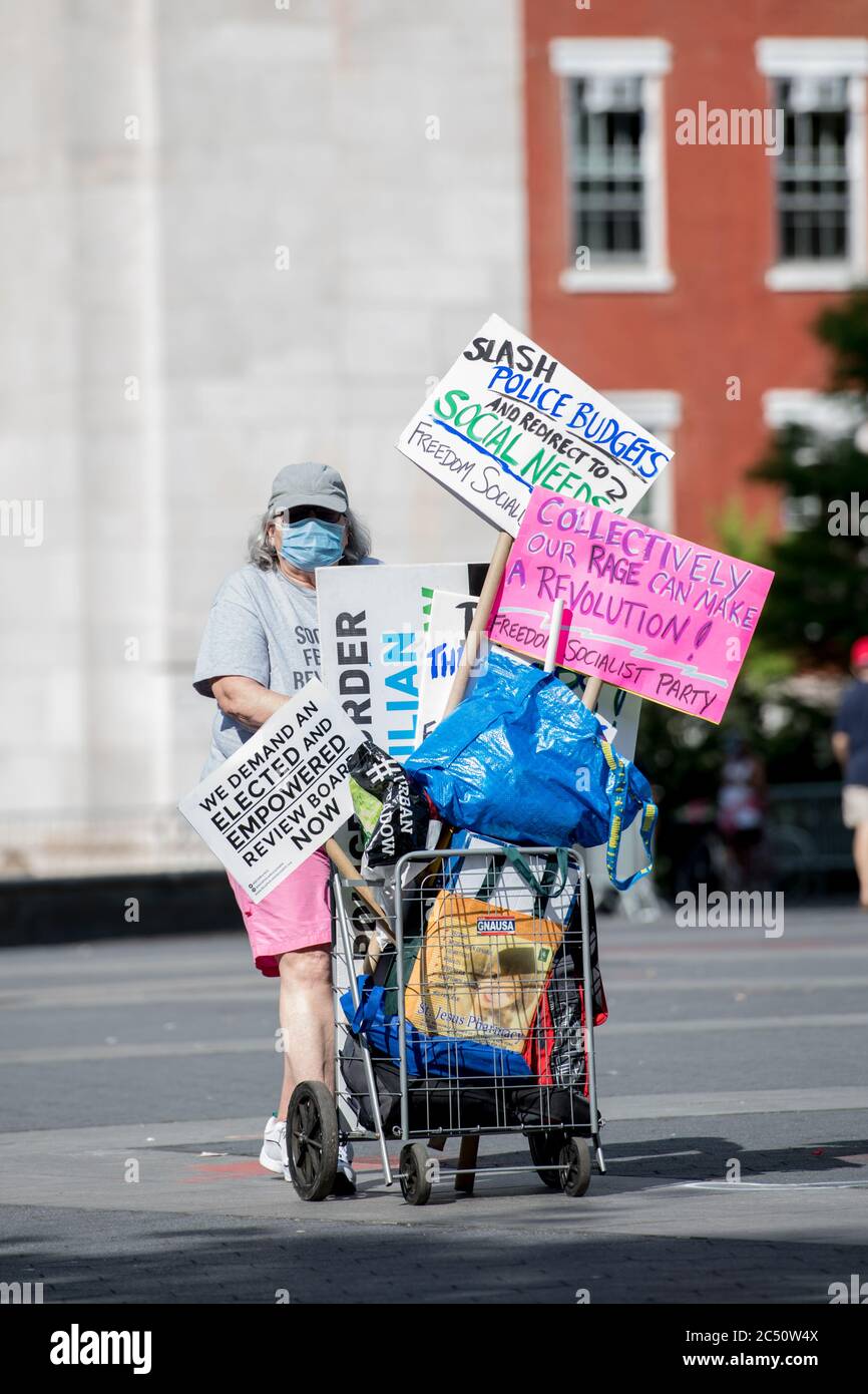 New York, NY, June 29th 2020, Defund NYPD protest in Washington Square ...