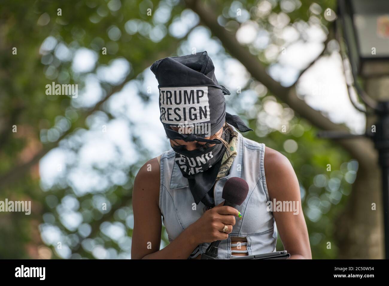 New York, NY, June 29th 2020, Defund NYPD protest in Washington Square ...
