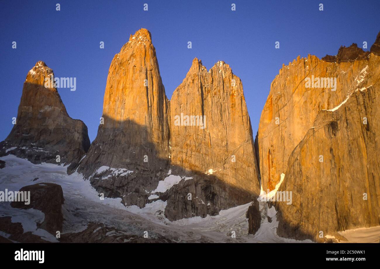 TORRES DEL PAINE NATIONAL PARK, CHILE - Torres del Paine granite towers ...