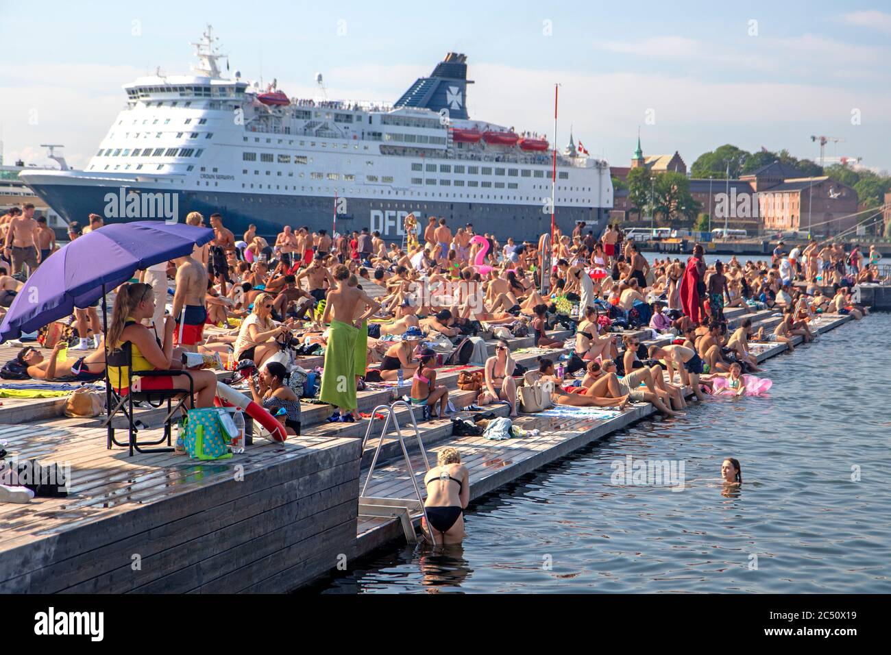 Hot summer day at Sorenga Sjobad in central Oslo Stock Photo - Alamy