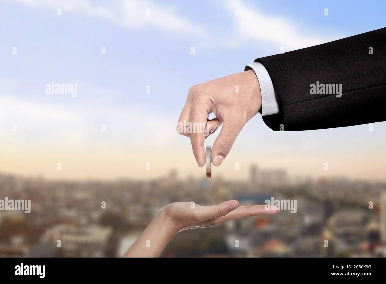 Hand giving donate hi-res stock photography and images - Alamy