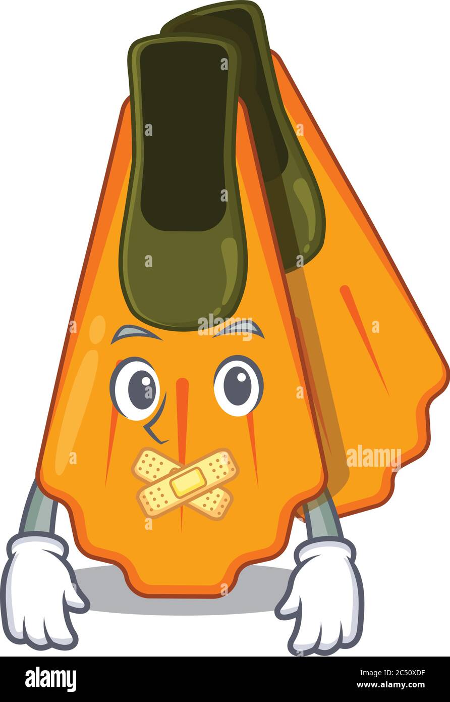 Swim fins cartoon character style having strange silent face Stock ...