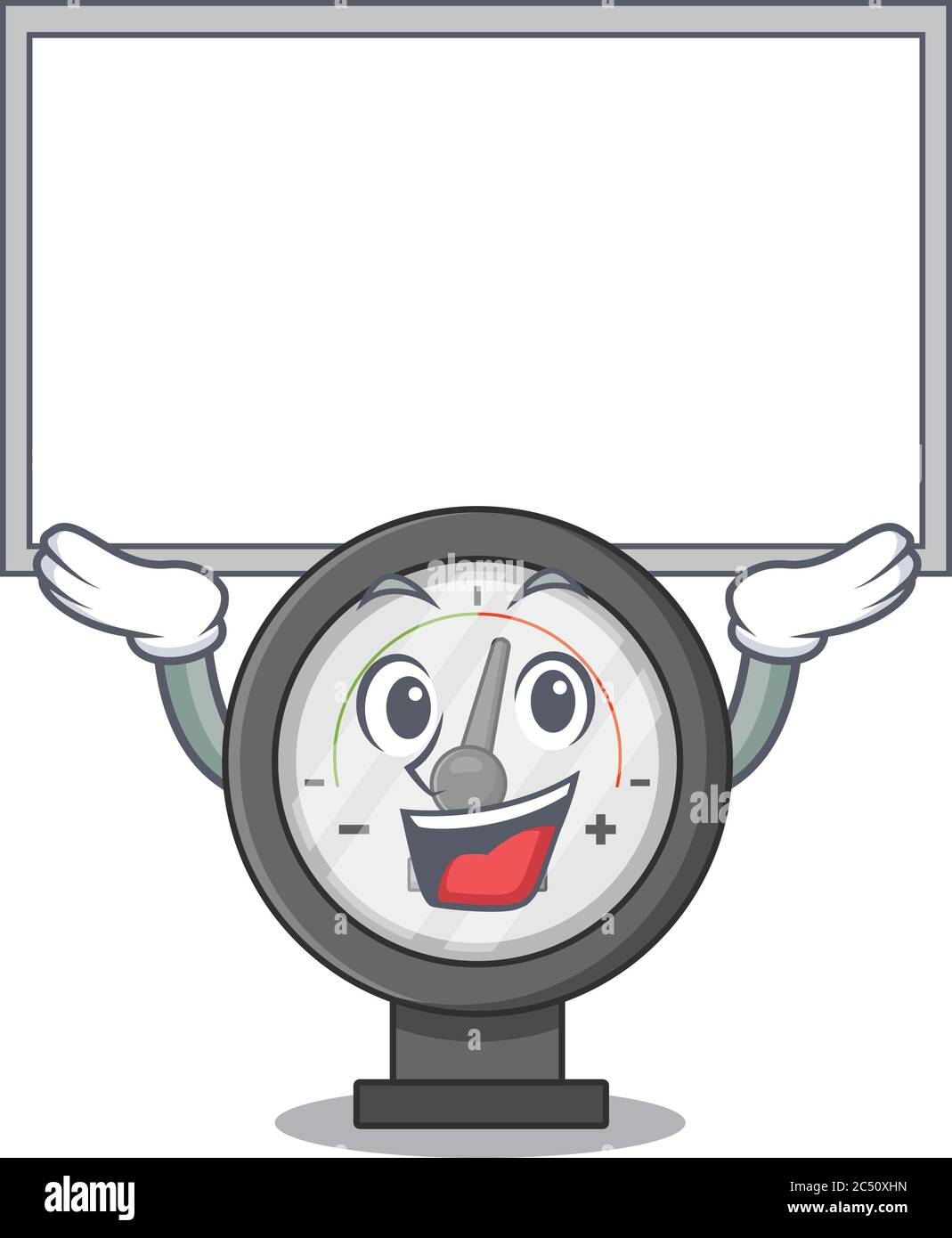 Mascot character of pressure gauge rise up a white board Stock Vector ...