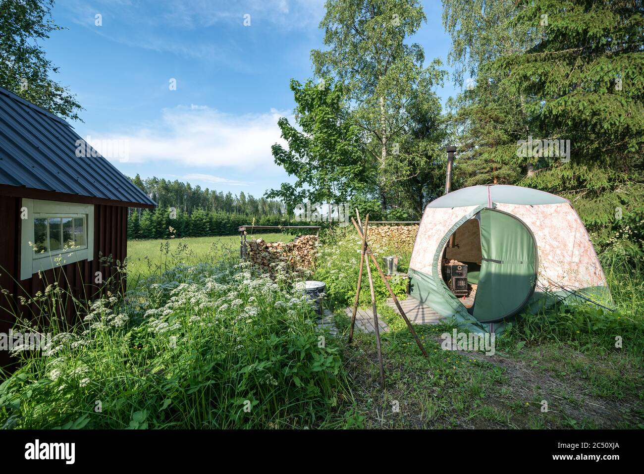 Tent sauna hi-res stock photography and images - Alamy