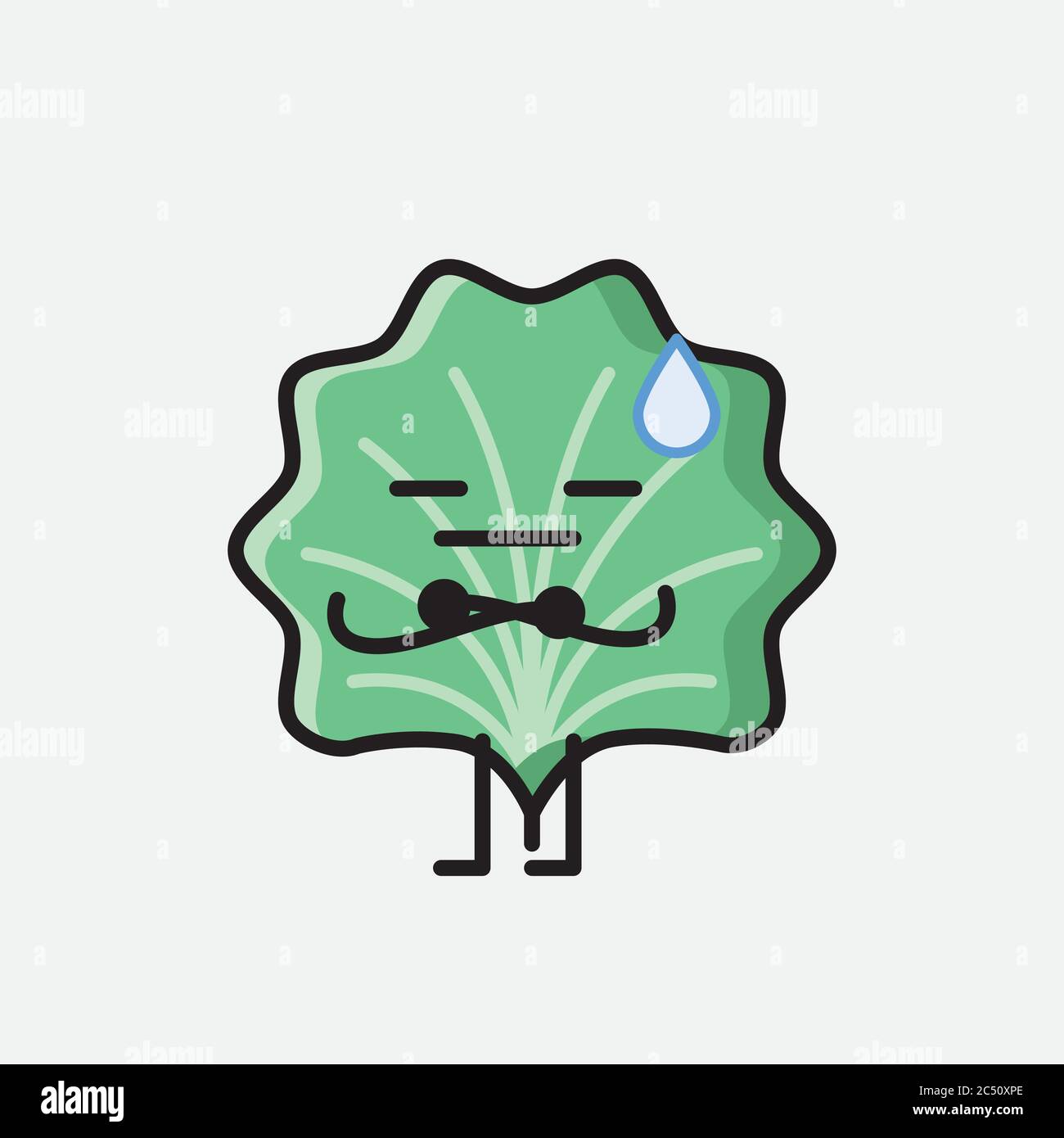 An illustration of Cute Leaf Mascot Vector Character in Flat Design ...
