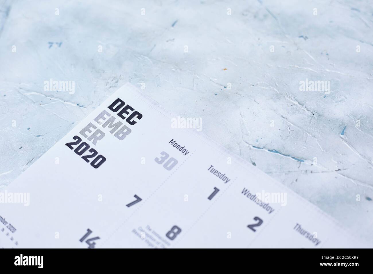 December 2020 table calendar hi-res stock photography and images - Alamy