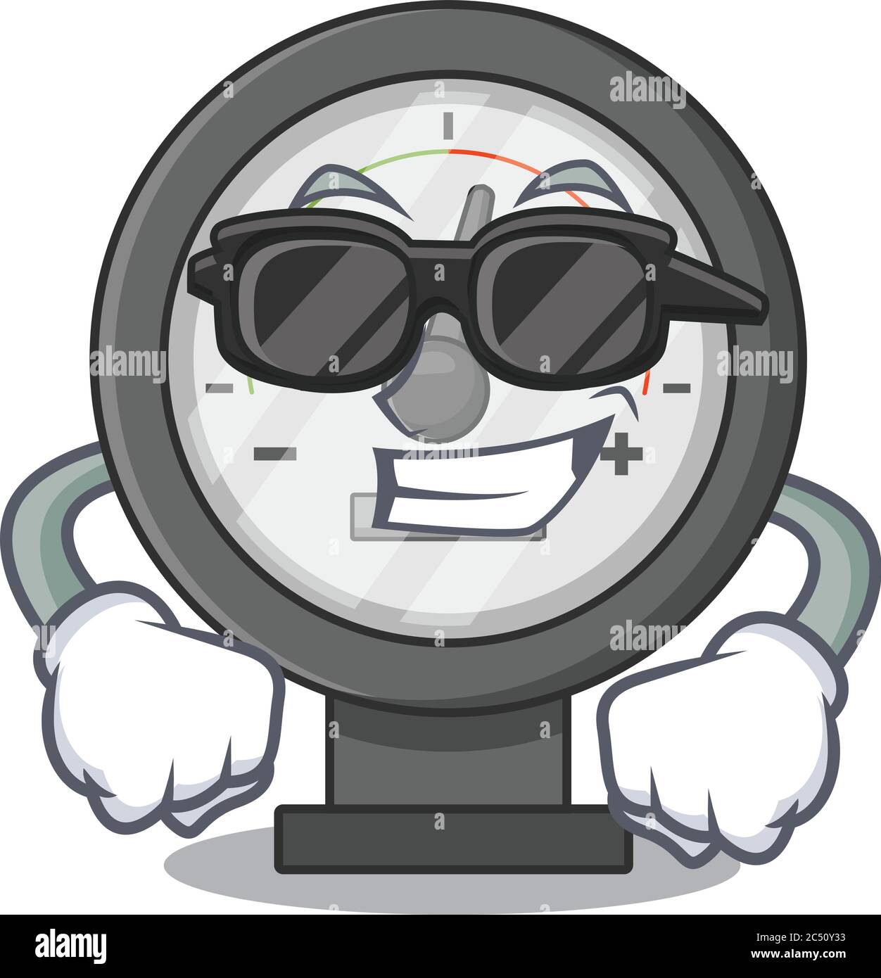 Fabulous pressure gauge cartoon character wearing classy black glasses ...