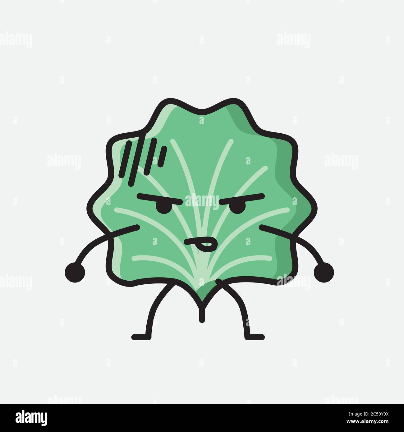 An illustration of Cute Leaf Mascot Vector Character in Flat Design ...