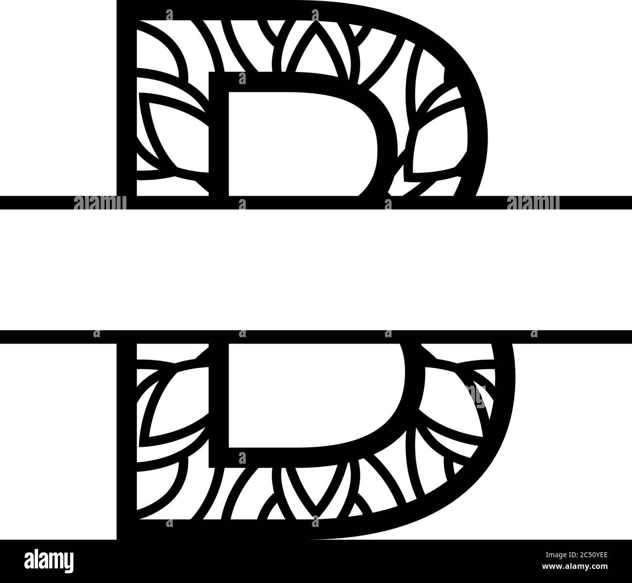 Split monogram letters Black and White Stock Photos & Images - Alamy