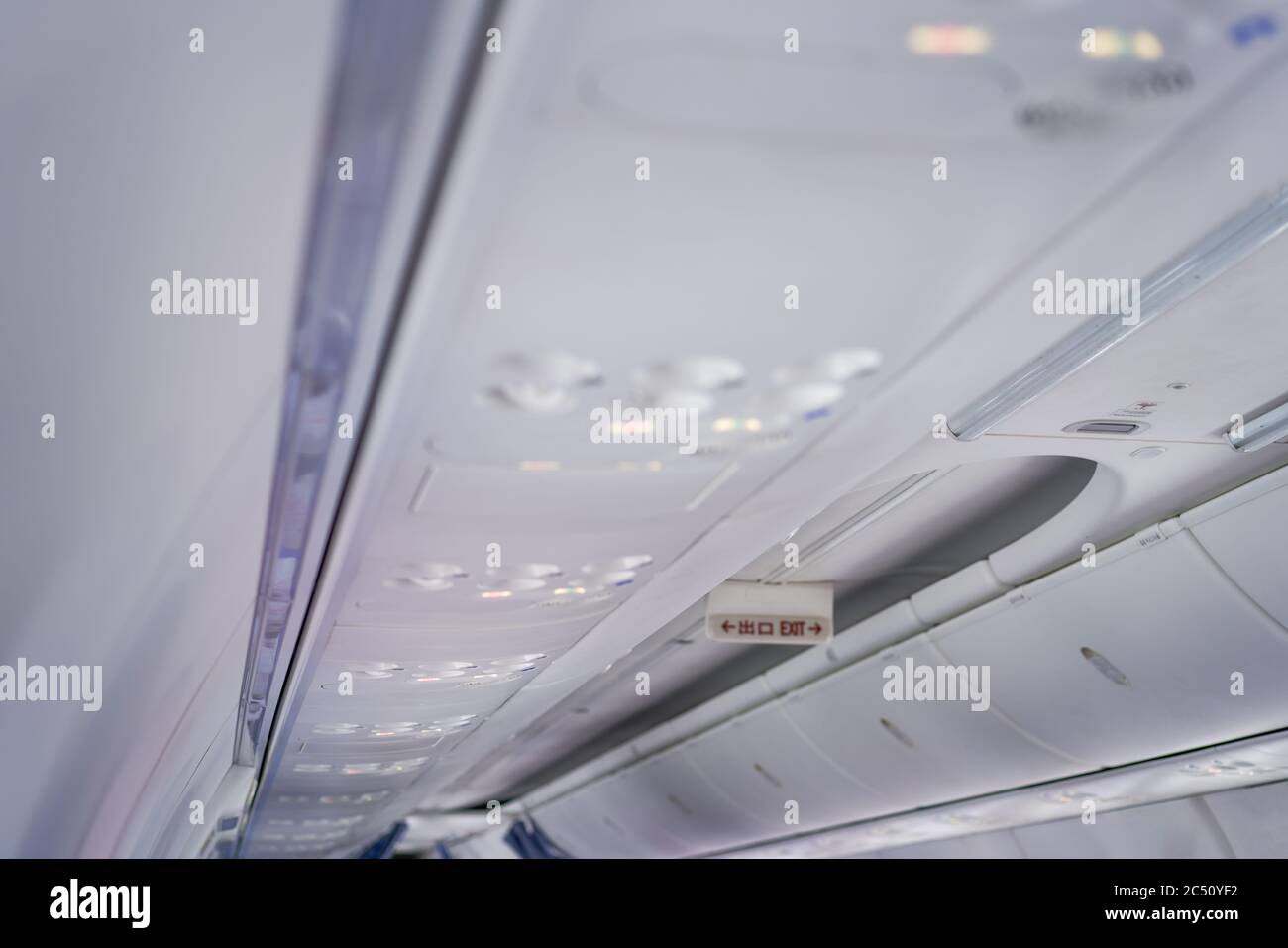 Aircraft cabin ceiling and console Stock Photo - Alamy