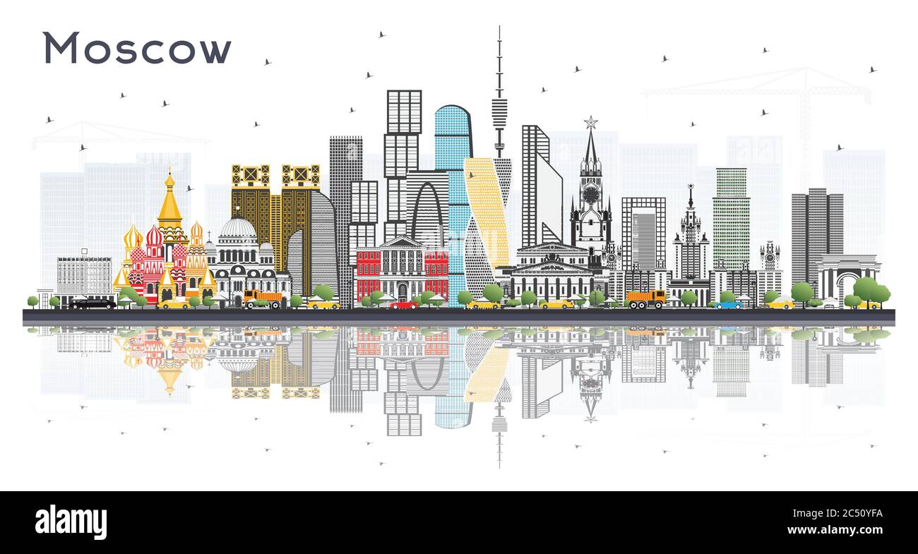 Reflection architecture moscow Stock Vector Images - Alamy