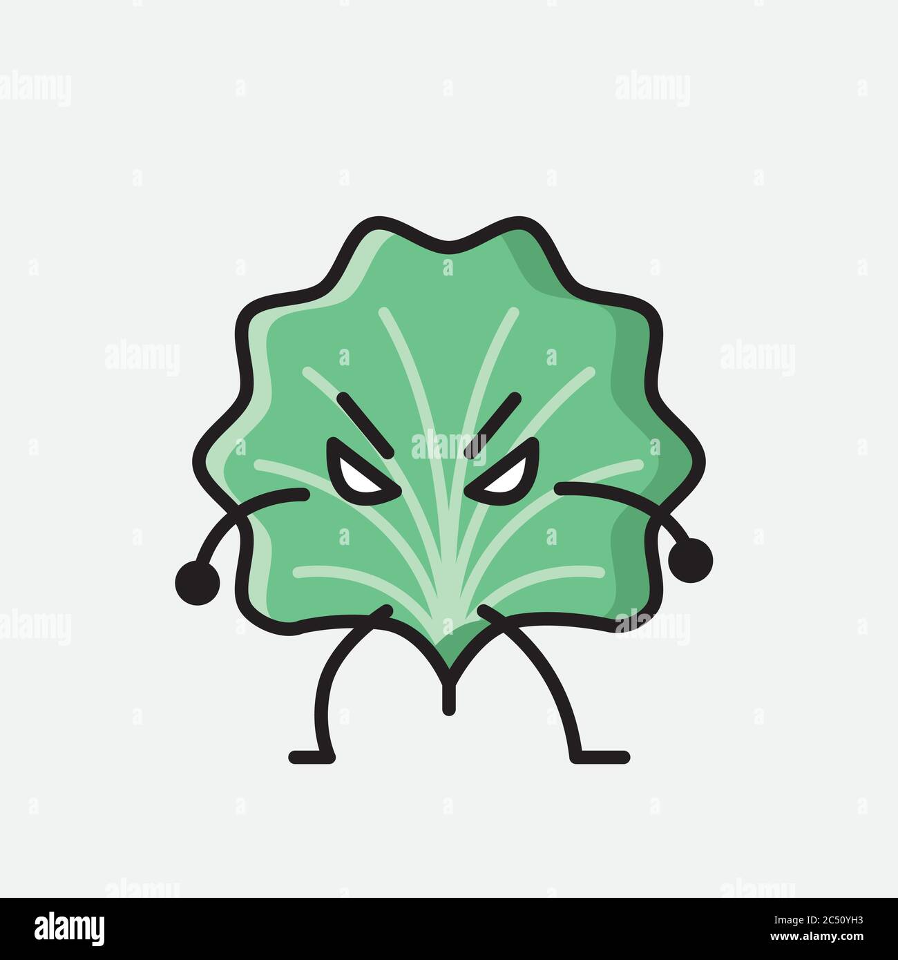 An illustration of Cute Leaf Mascot Vector Character in Flat Design ...
