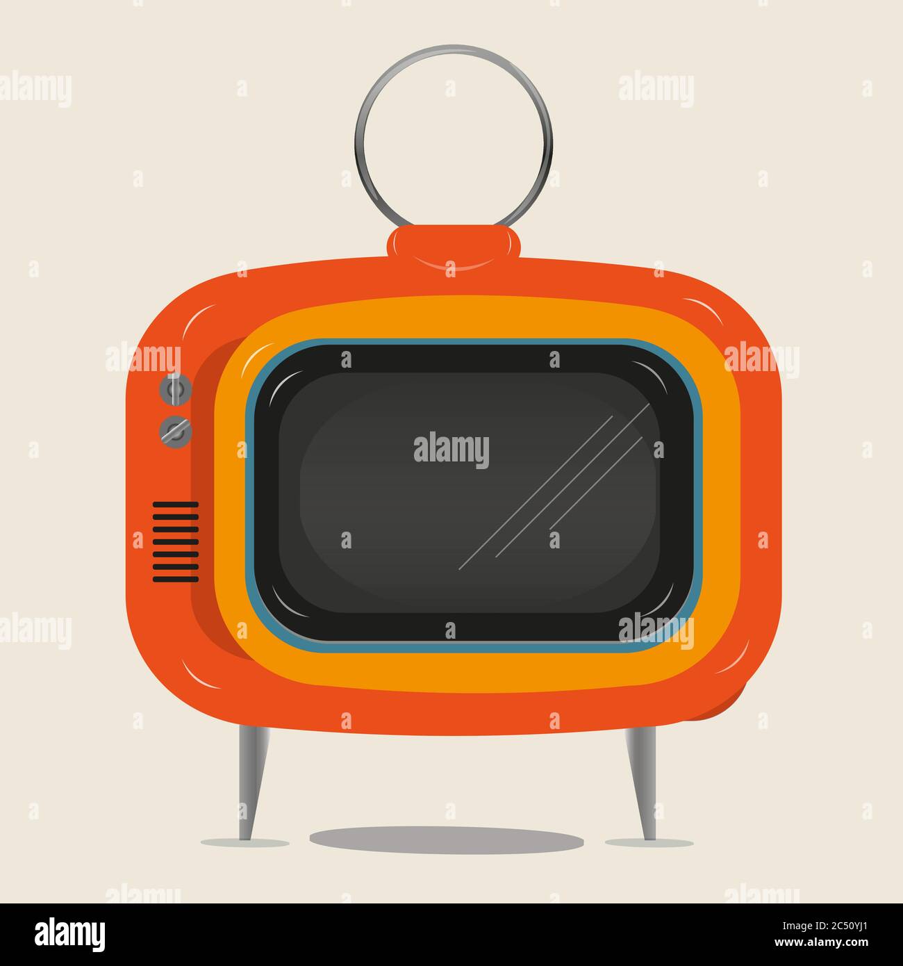 Cartoon illustration retro television set hi-res stock photography and ...