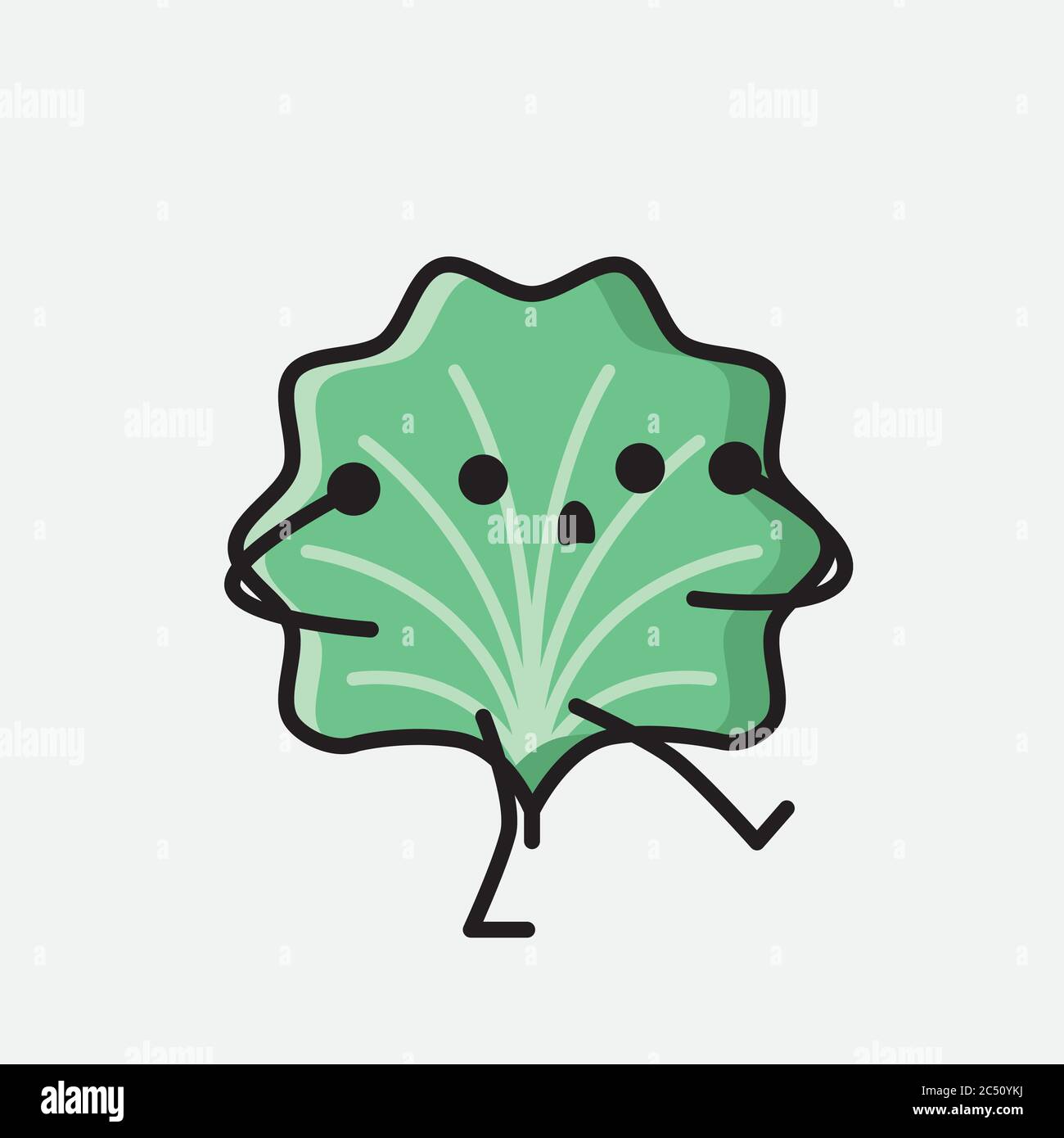 An illustration of Cute Leaf Mascot Vector Character in Flat Design ...