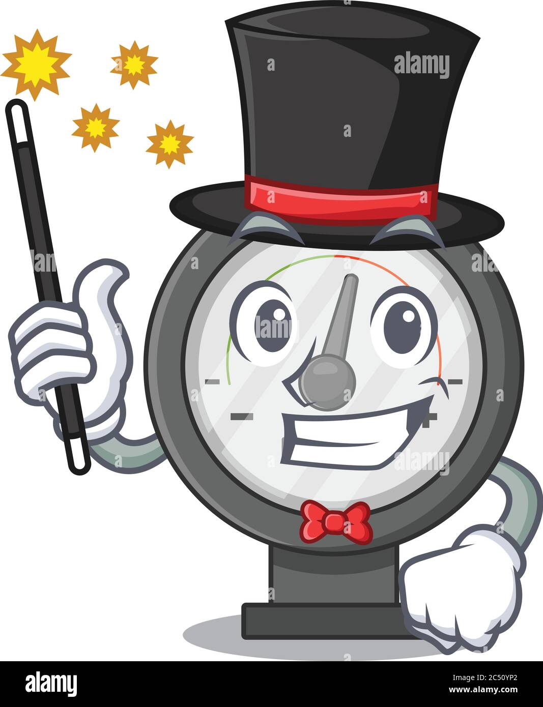 A smart Magician of pressure gauge caricature design style Stock Vector ...