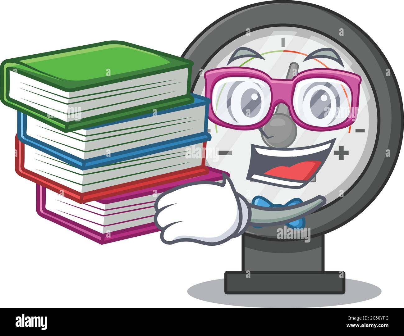 Pressure gauge student mascot design read many books when study at home ...