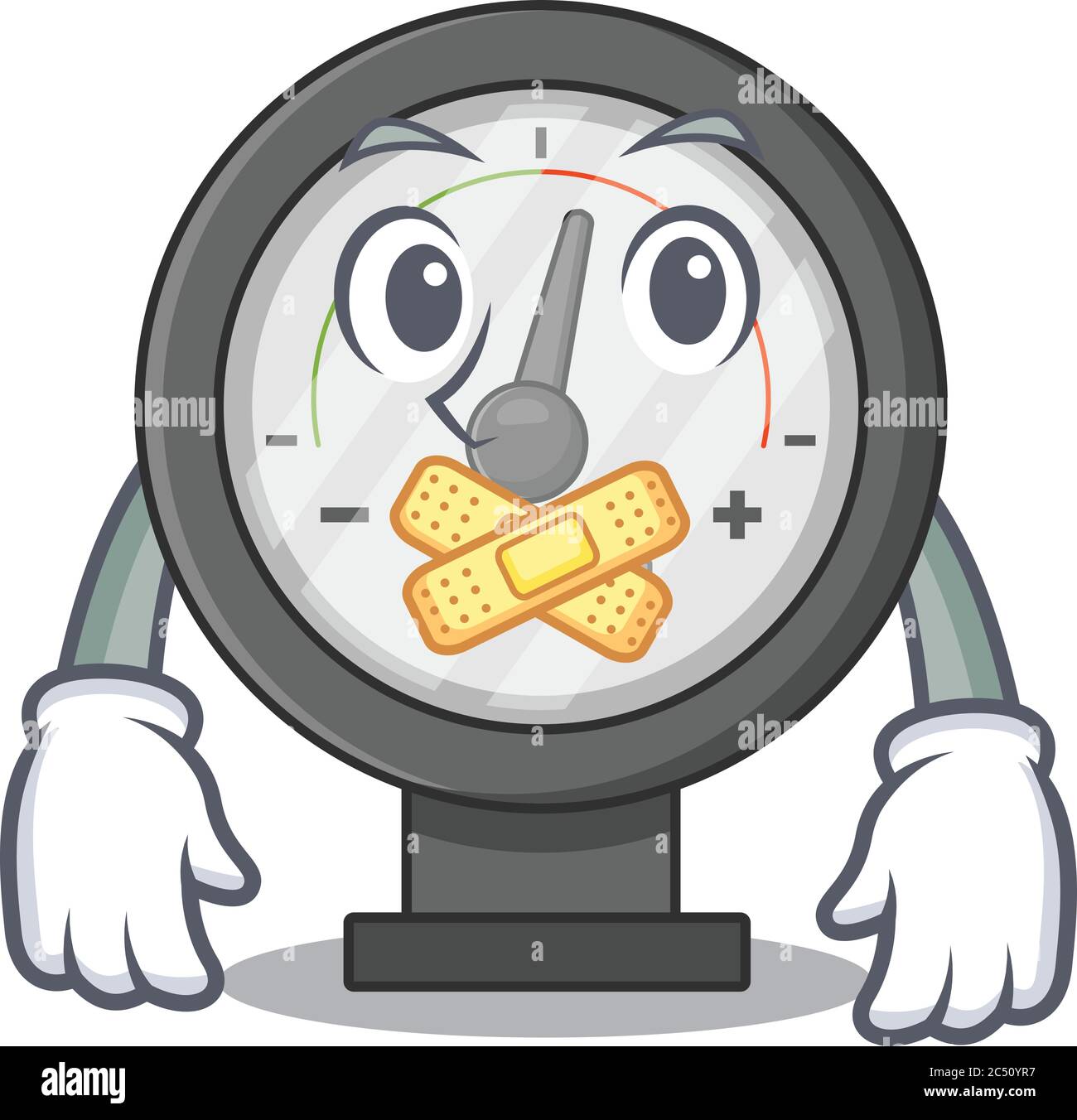 Pressure gauge cartoon character style having strange silent face Stock ...