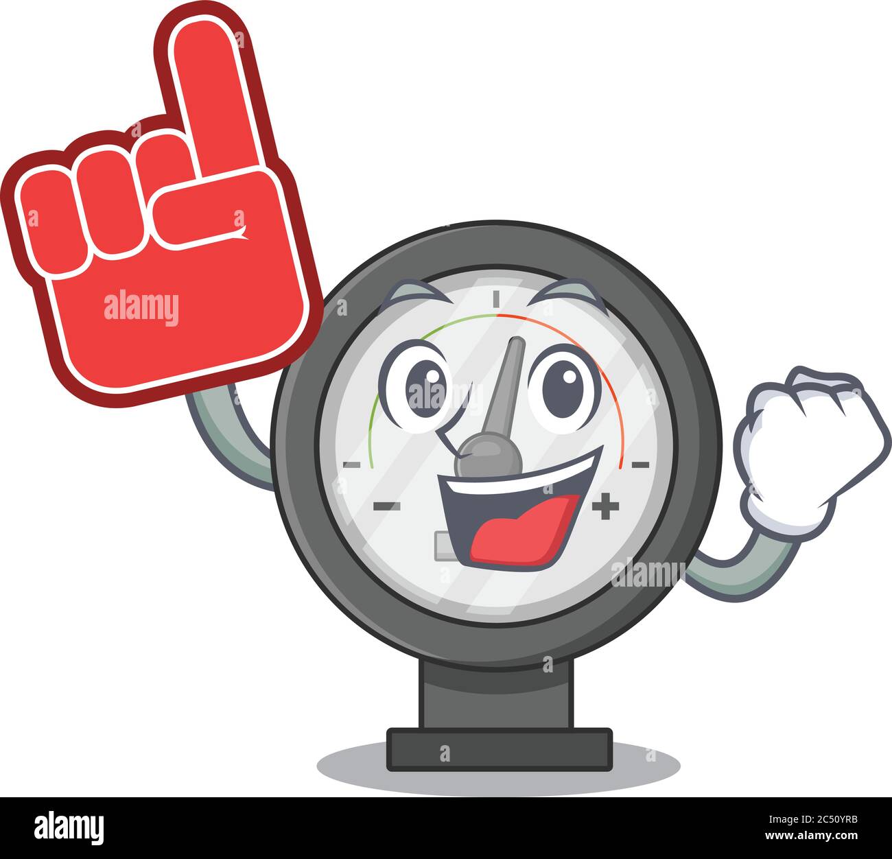 Pressure gauge in cartoon picture design with Foam finger Stock Vector ...