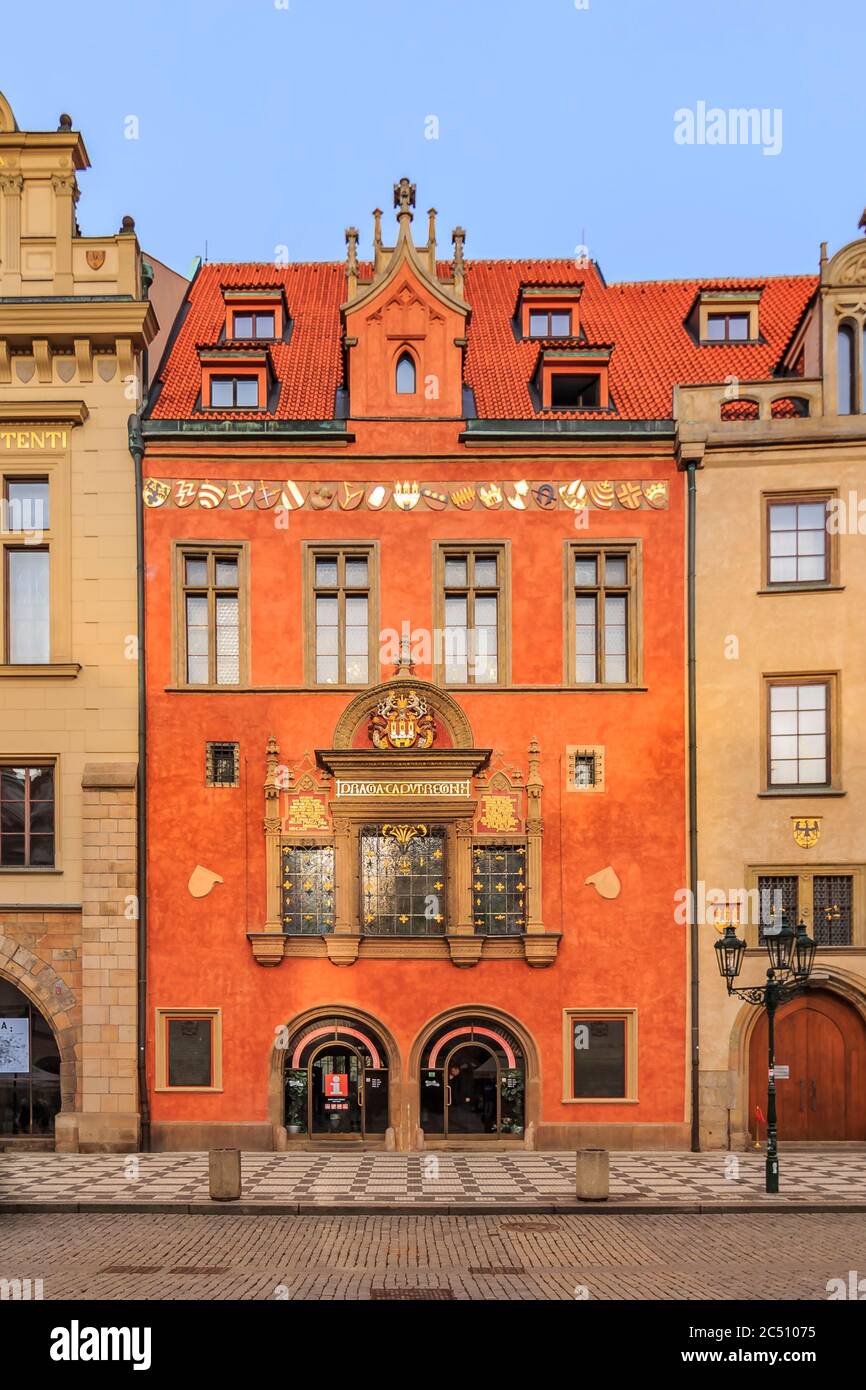 Prague, Czech Republic - January 15, 2015: Ornate building of 14th ...