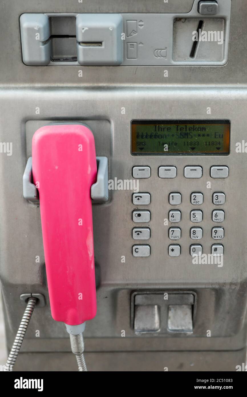 Leipzig, Germany. 16th Mar, 2020. A public telephone (telephone booth ...