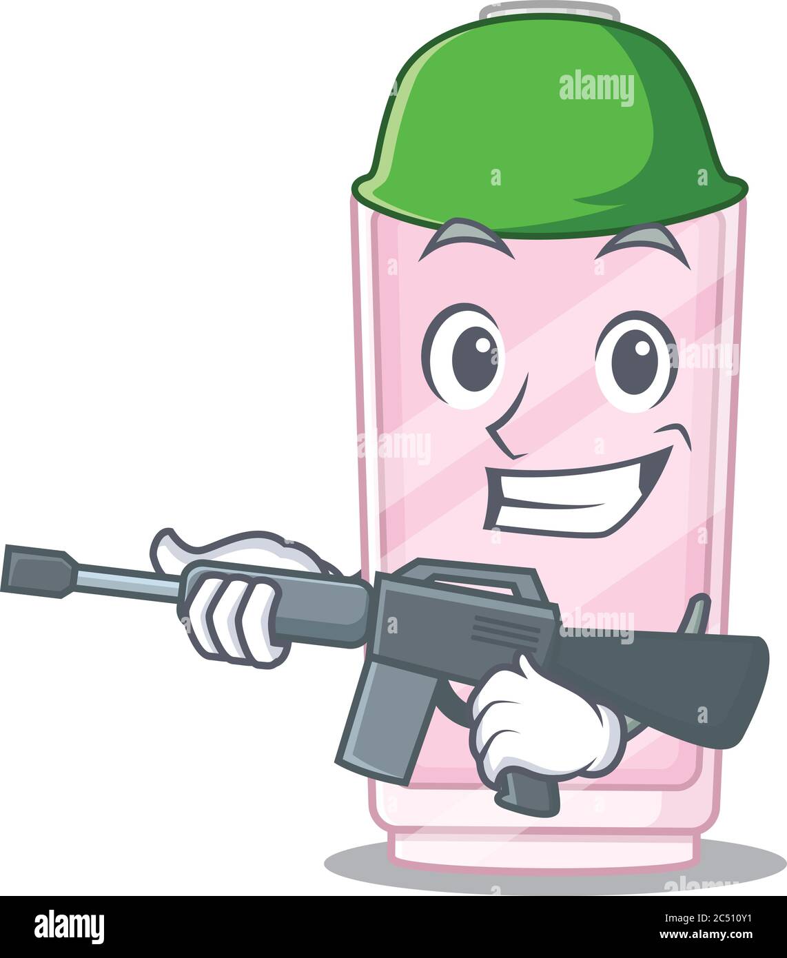 A charming army perfume cartoon picture style having a machine gun ...