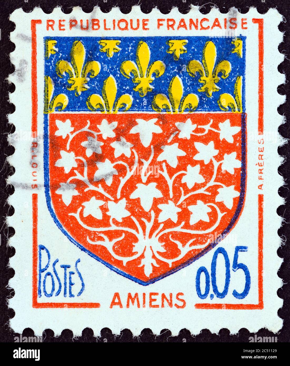 FRANCE - CIRCA 1962: A stamp printed in France from the "Arms of French ...