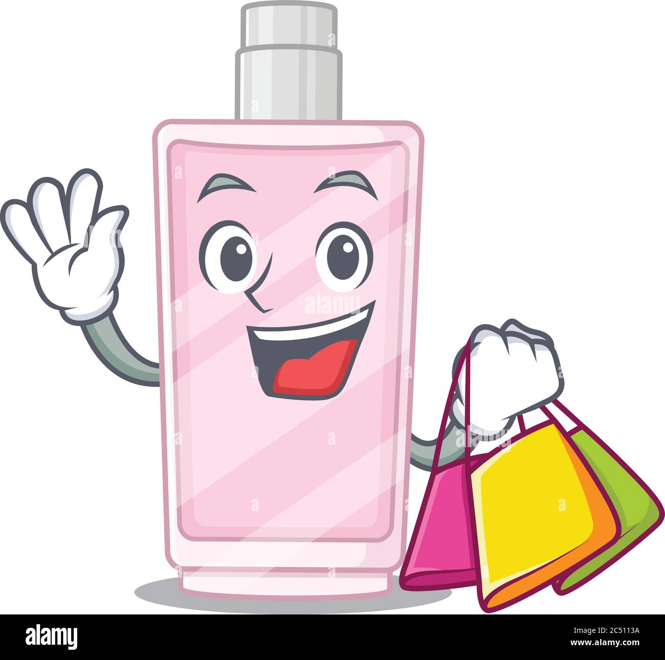 Perfume wealthy cartoon character concept with shopping bags Stock ...