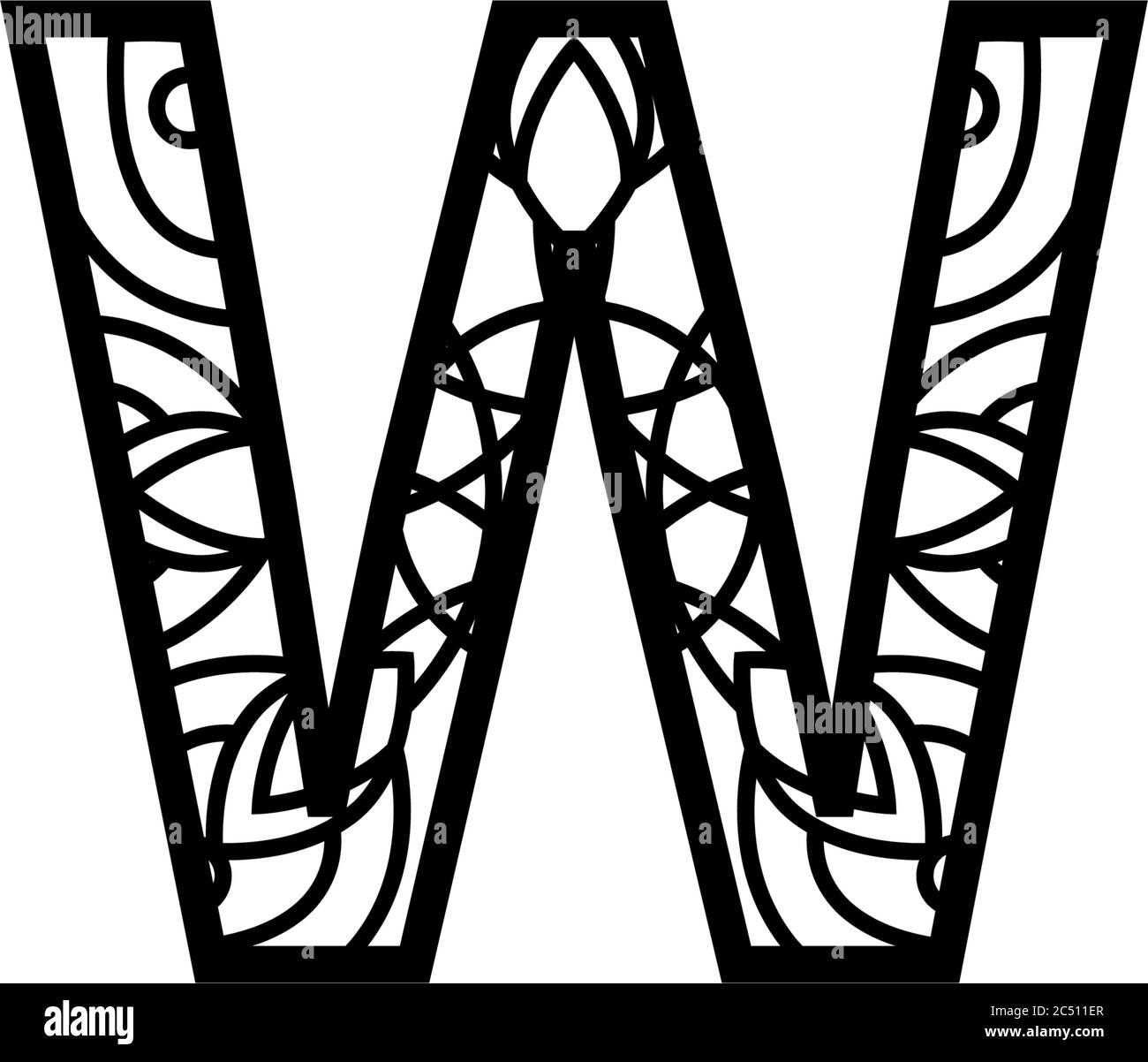 Alphabet mandala Black and White Stock Photos & Images - Alamy