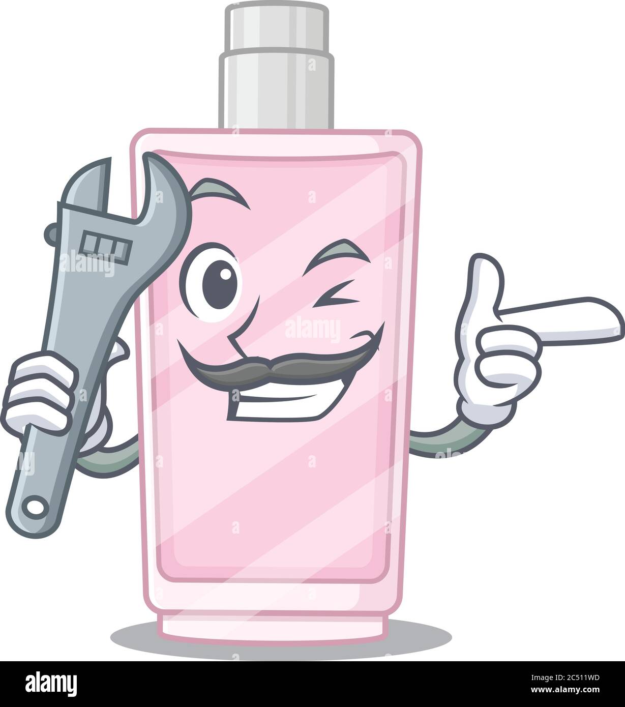 A caricature design concept of perfume working as a mechanic Stock ...