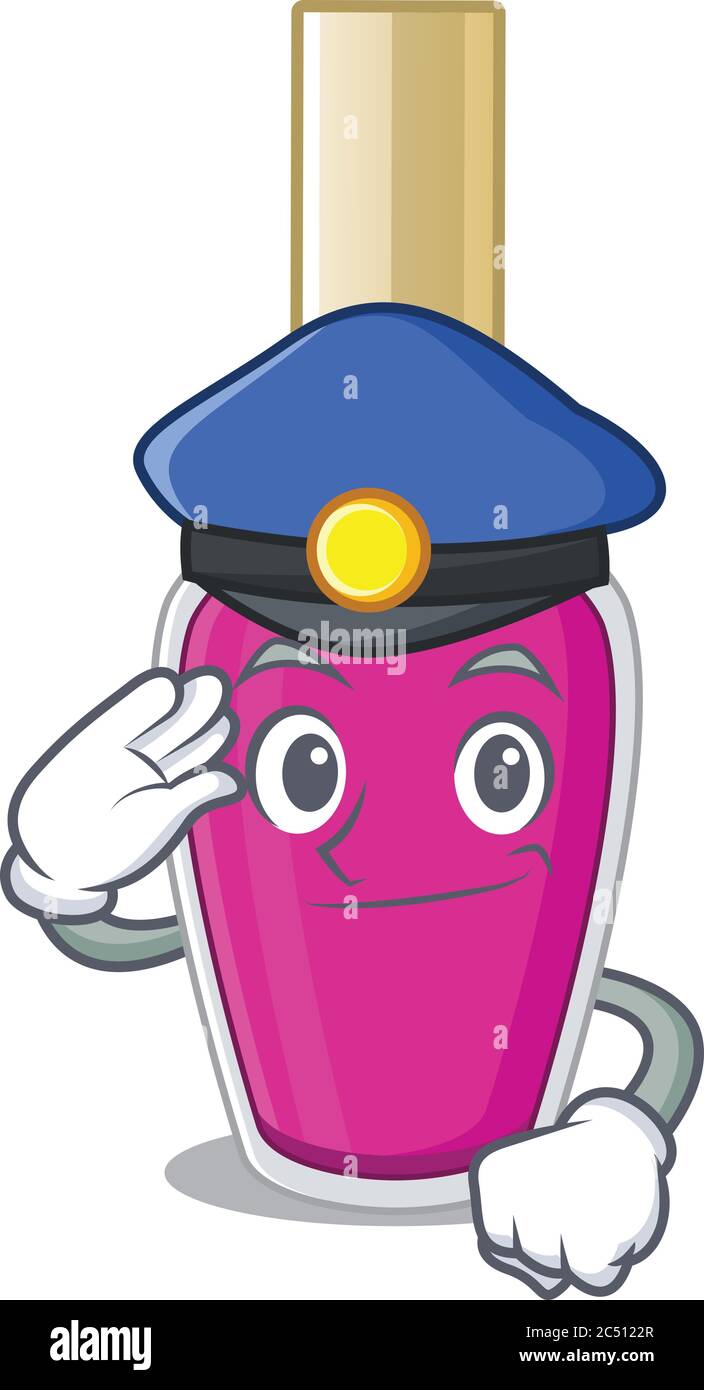 A handsome Police officer cartoon picture of pink nail polish with a ...
