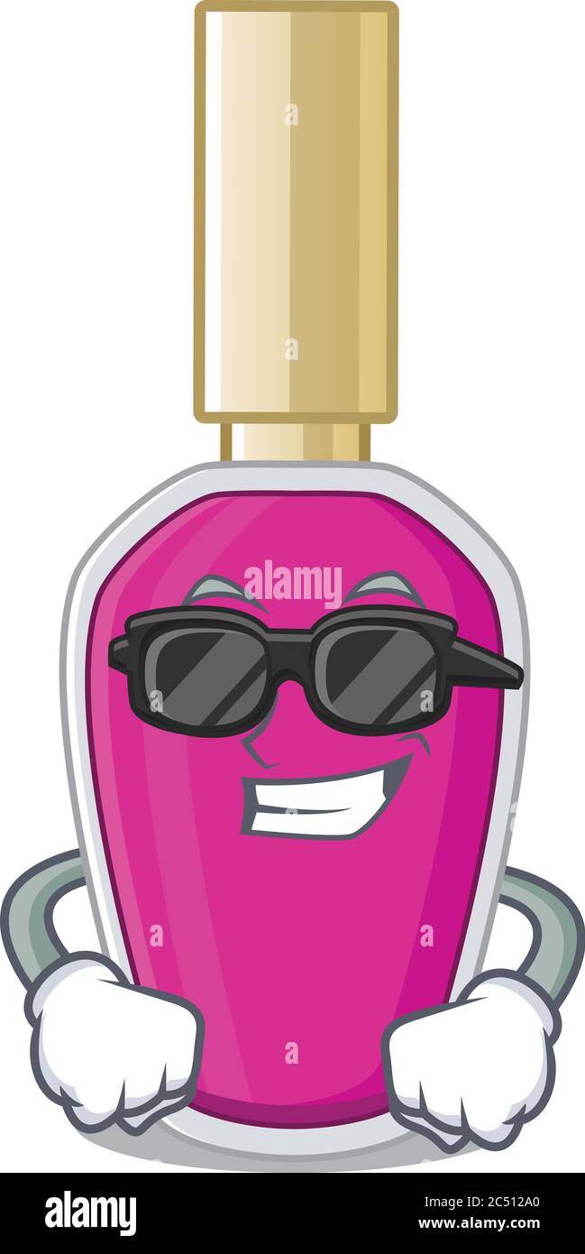 Fabulous pink nail polish cartoon character wearing classy black ...