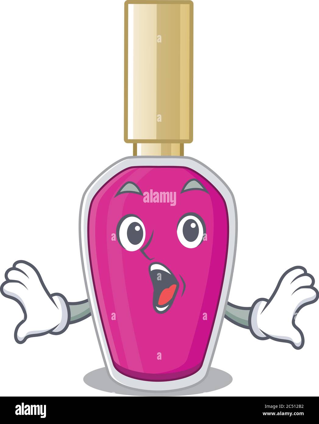 Pink nail polish mascot design concept showing a amazed gesture Stock ...