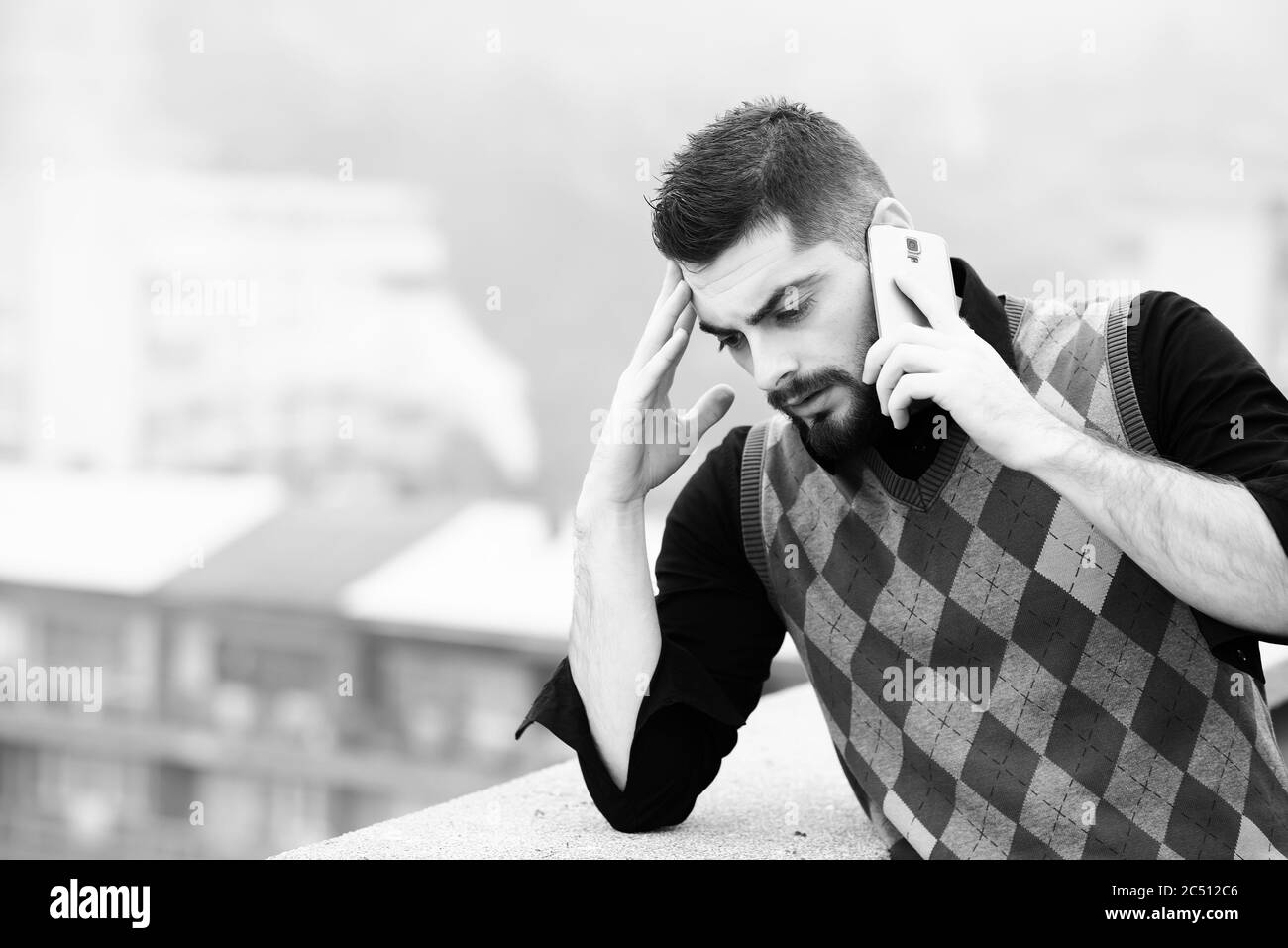 Successful business guy talking Black and White Stock Photos & Images ...