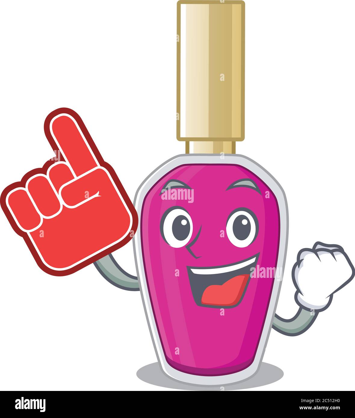 Pink nail polish in cartoon picture design with Foam finger Stock ...
