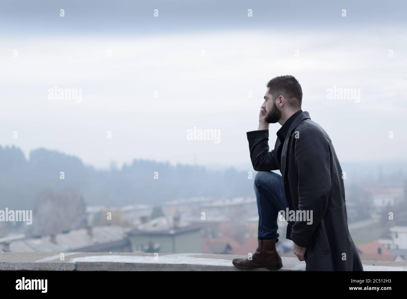 Bearded hispanic man posing hi-res stock photography and images - Alamy