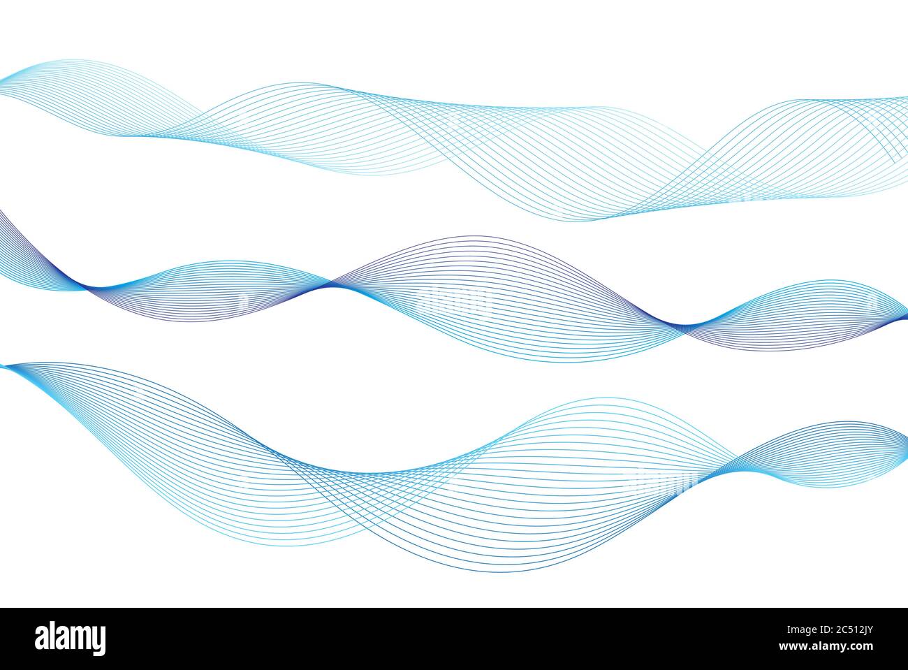 Vector blue wave lines isolated on a white background. Design for web ...