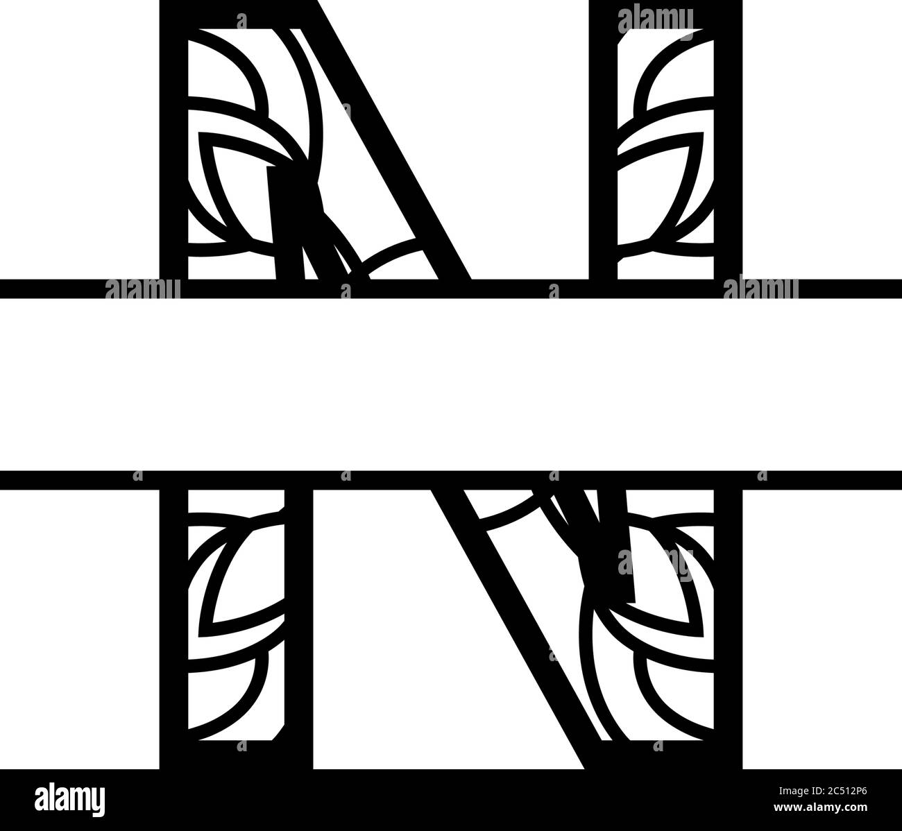 Initial n split monogram mandala vector design template illustration ...