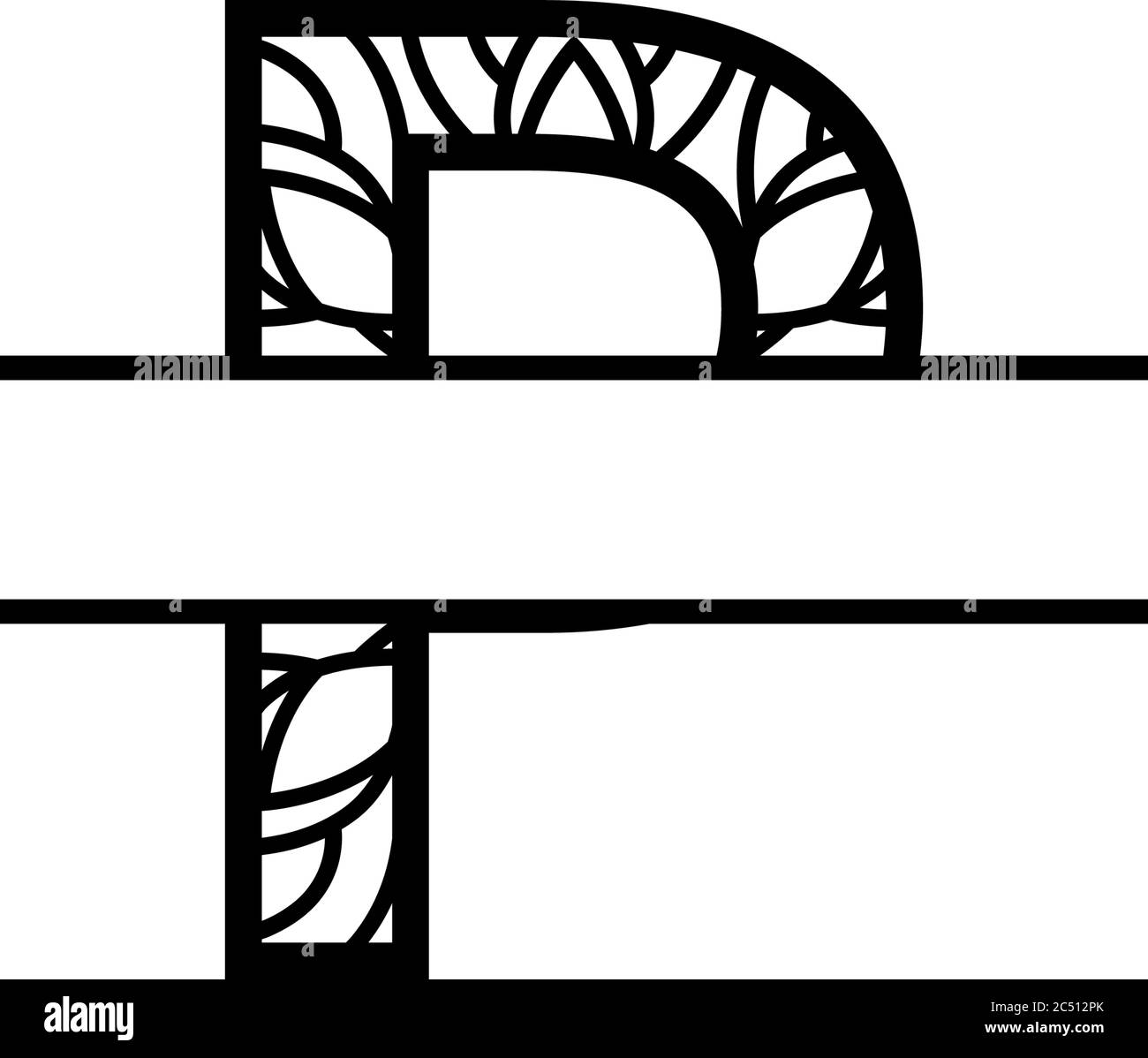 Initial p split monogram mandala vector design template illustration ...