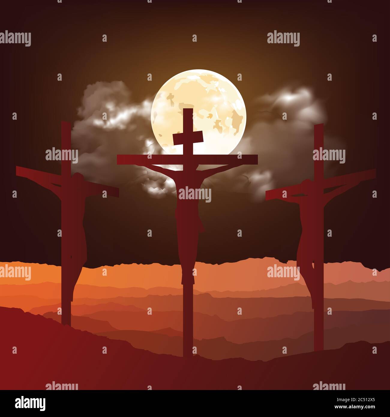 Crucifixion of jesus christ two thieves hi-res stock photography and ...