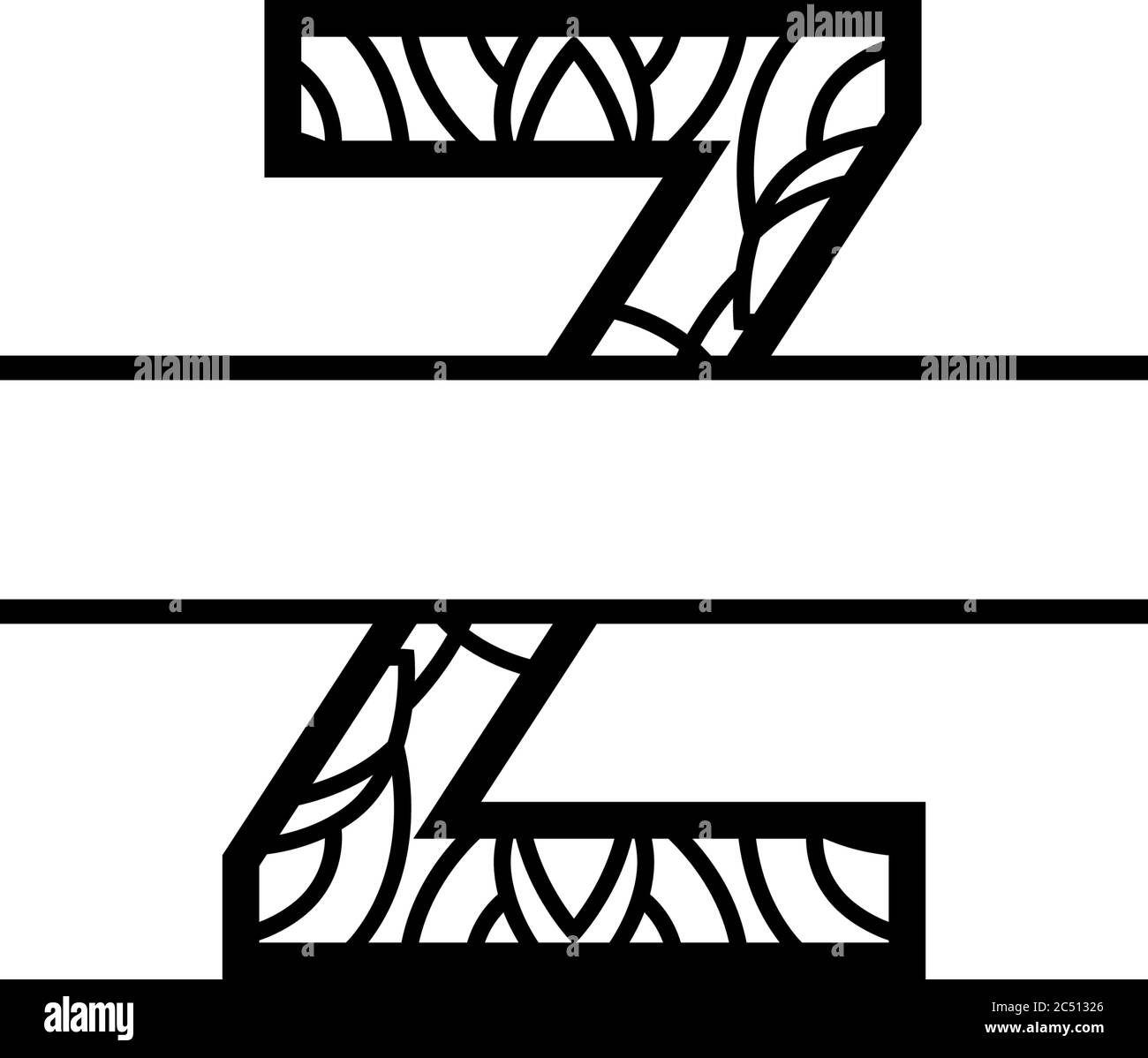 Initial z split monogram mandala vector design template illustration ...