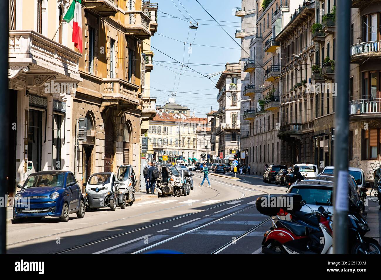 Milan. Italy - May 22, 2019: Corso Magenta Street in Milan. Historic ...